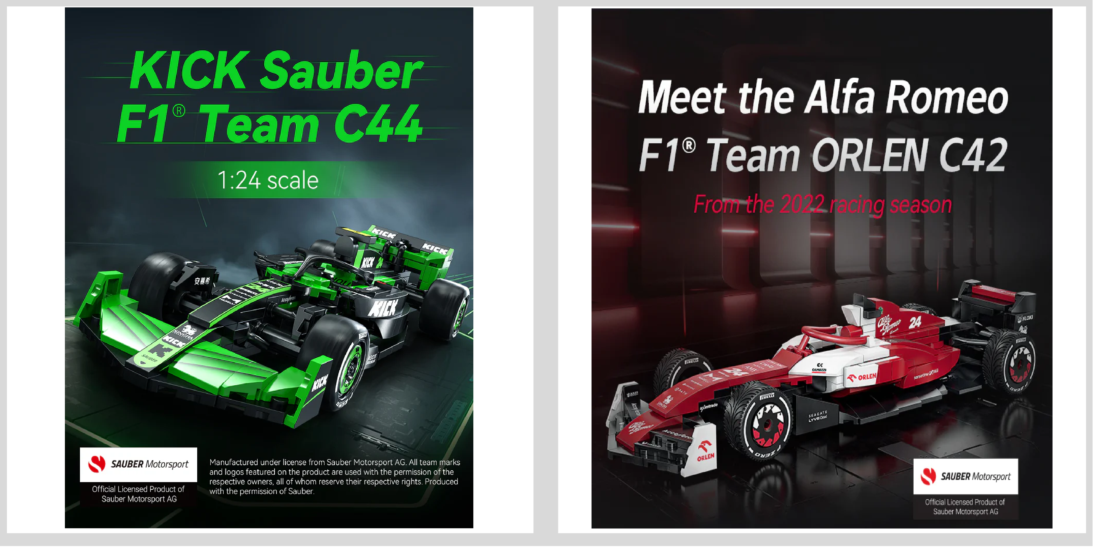 CaDA Formula One Easy Combo - Kick Sauber and Alfa Romeo 1:24 – Brick ...
